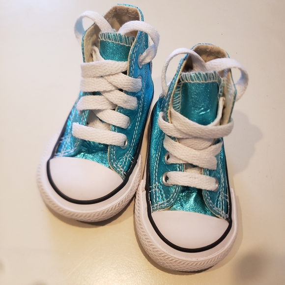 Converse | Shoes | Converse All Star Metallic Blue High Top | Poshmark